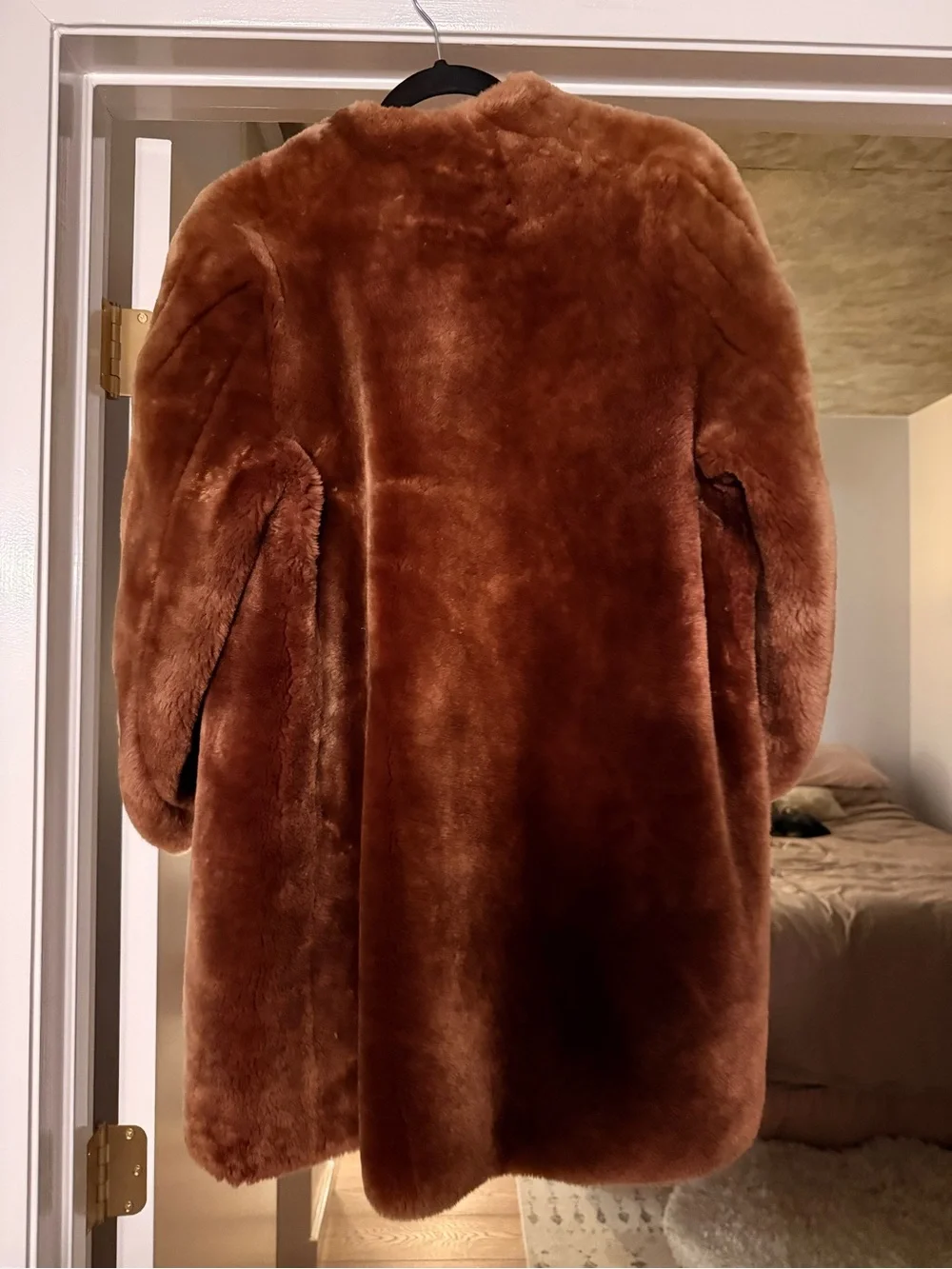 Jackets & Coats | Vintage Genuine Mouton Fur Coat Brown Dyed Lamb ...